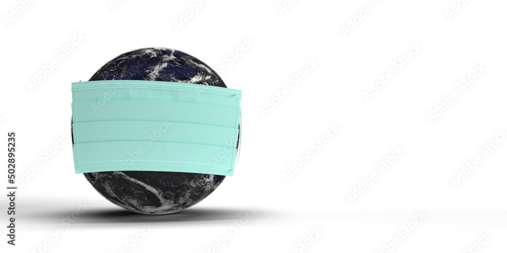 Earth world planet global wear mask save risk protect coronavirus covid ...