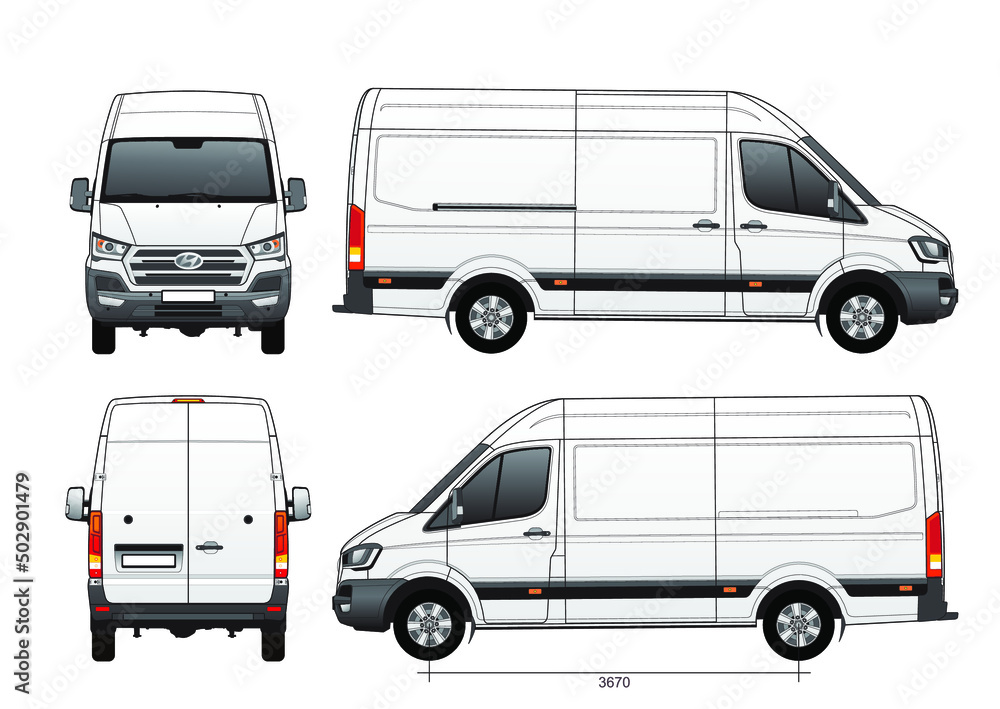 Hyundai cargo truck isolated on white Stock Vector | Adobe Stock