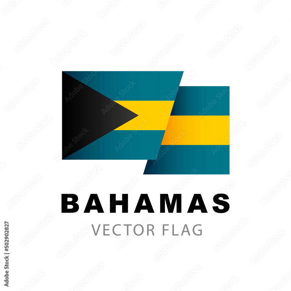 Colorful logo of the Bahamas flag. Flag of the Bahamas. Vector ...