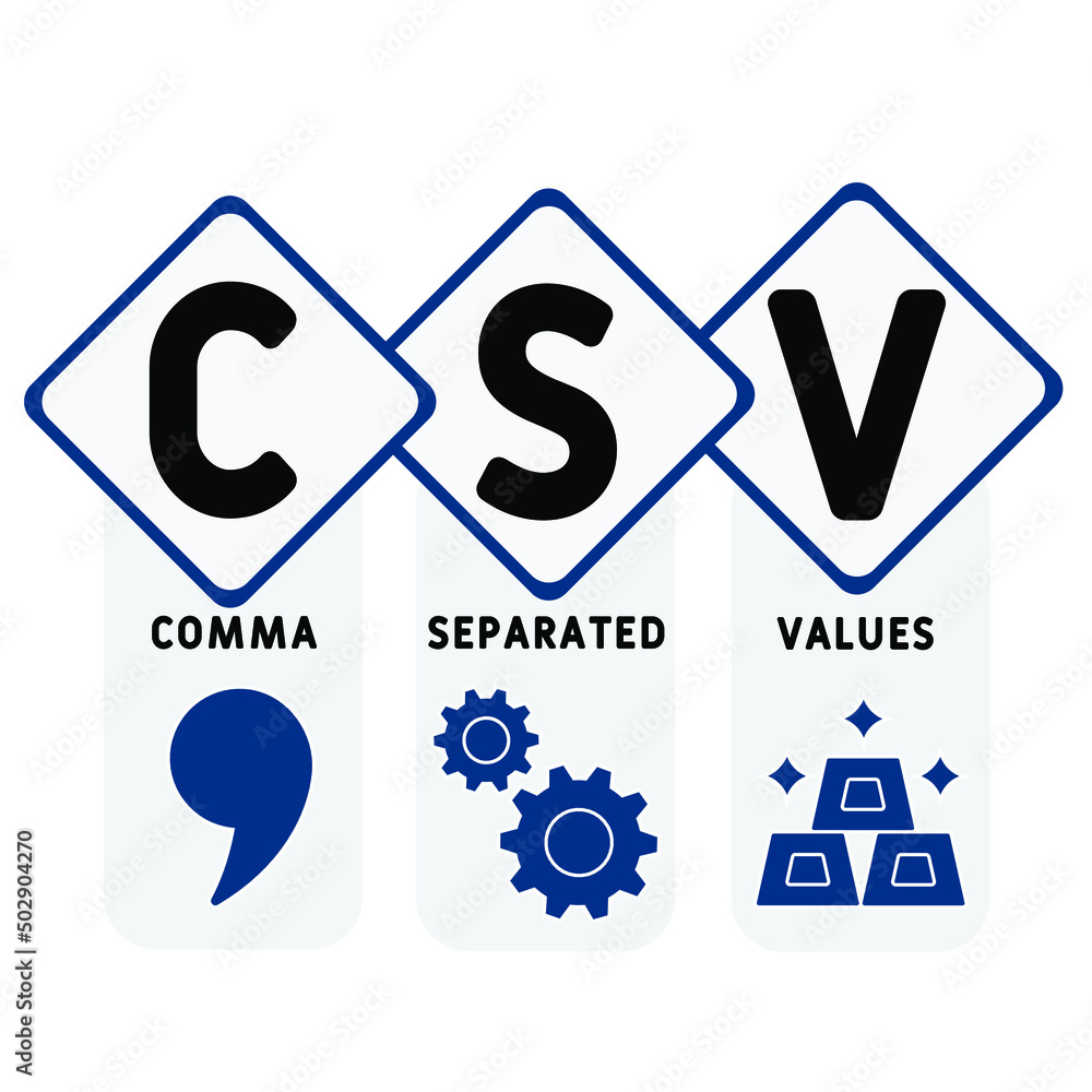 Csv Comma Separated Values Acronym Business Concept Background Vector Illustration Concept
