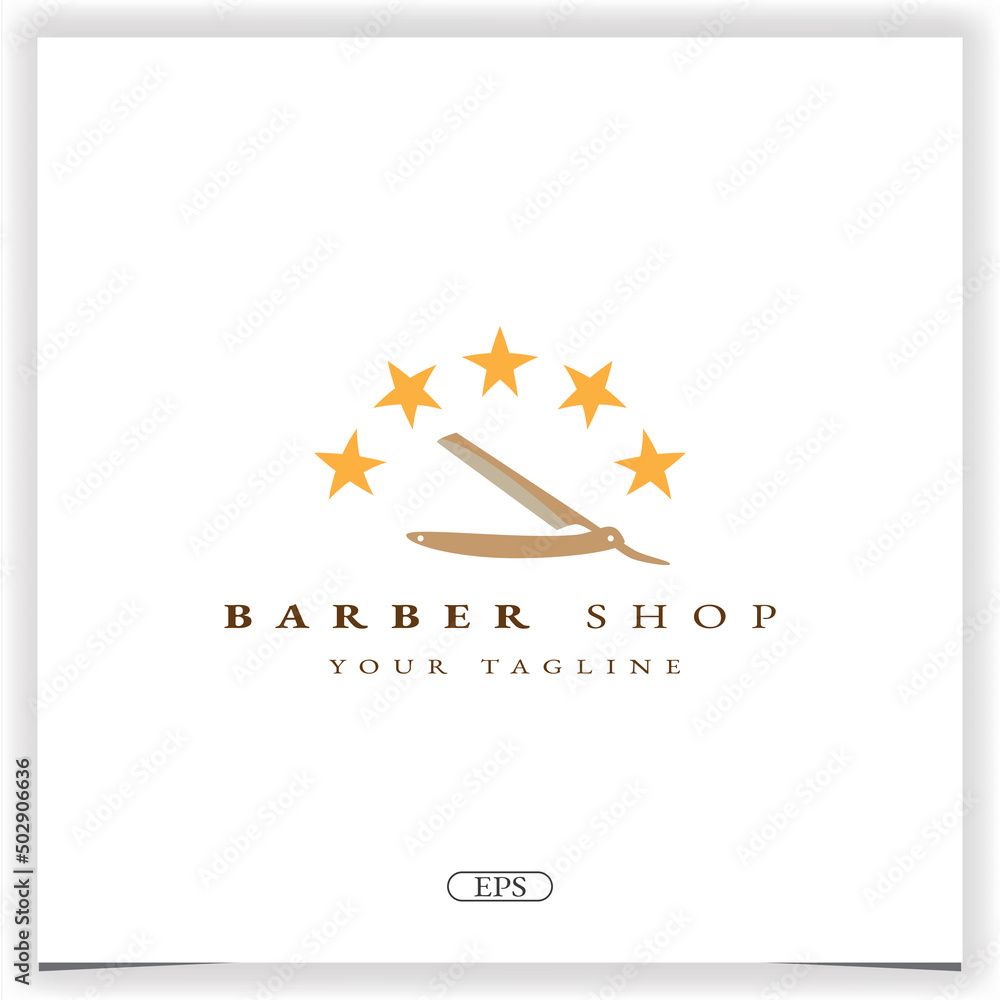 barber shop haircut and shave logo premium elegant template vector eps ...