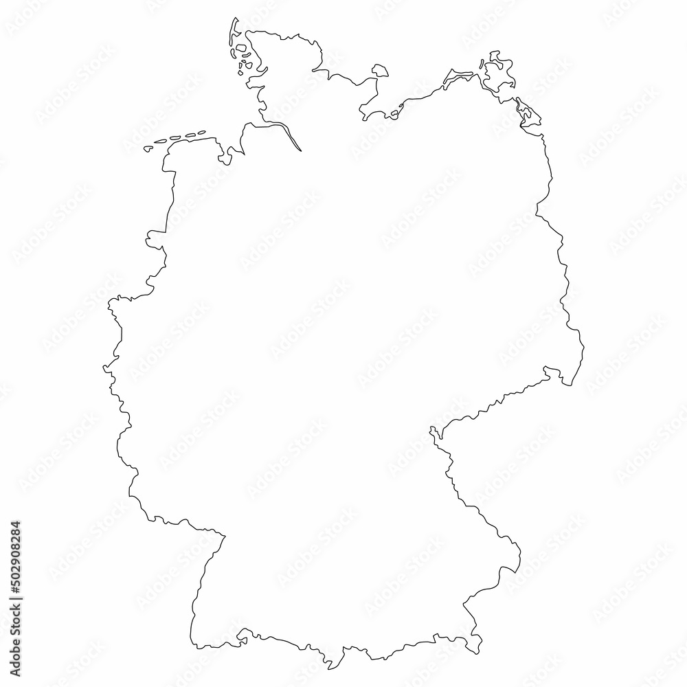 map of Germany line vector illustration isolated on white background ...