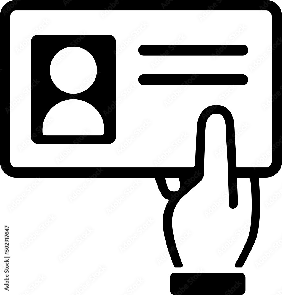 (SVG) show id card ( identification card / driver license) icon Stock ...