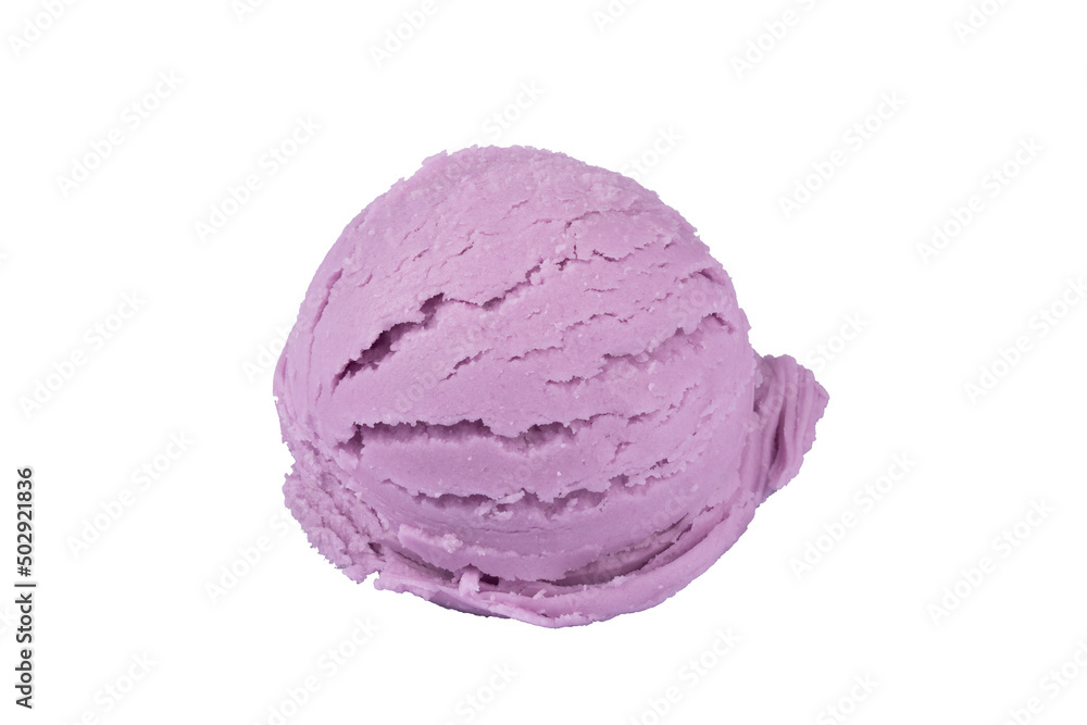 Tasty Pasta Grape flavored ice cream purple color isolated with white ...
