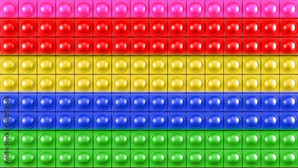 Fidget Toy Pattern Popit Sensory Vector Toy Seamless Rainbow Popular