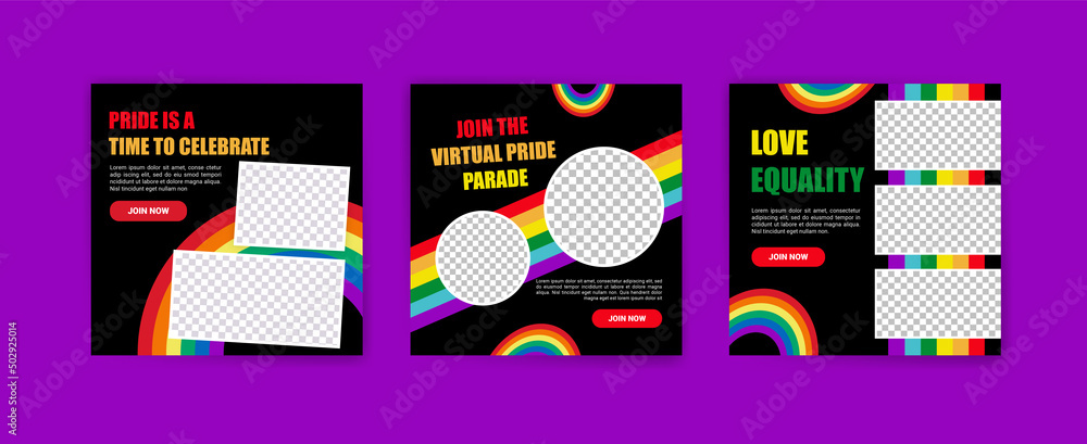 Happy pride month social media post template. Vector for banners ...