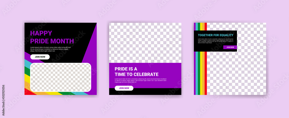 Happy pride month social media post template. Vector for banners ...