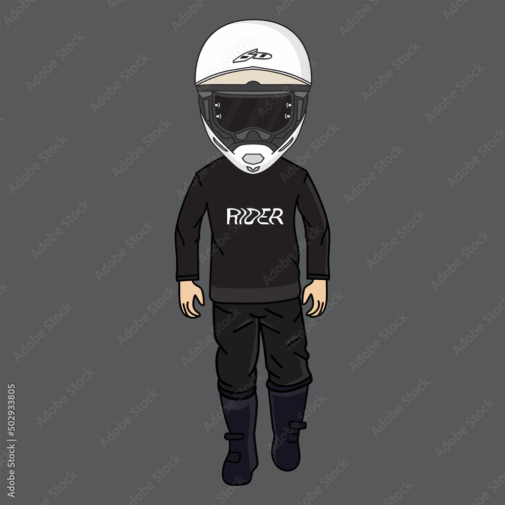 boy cartoon character in racing suit and helmet Stock Vector | Adobe Stock
