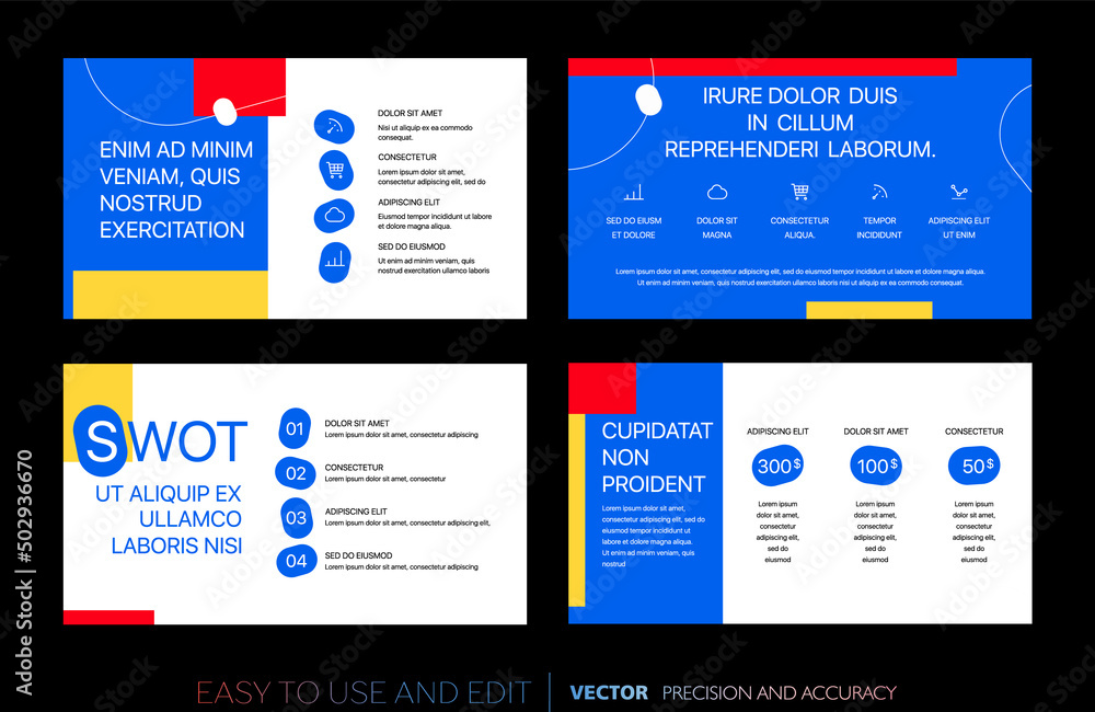 Elements for infographics on a blue background. Presentation templates ...