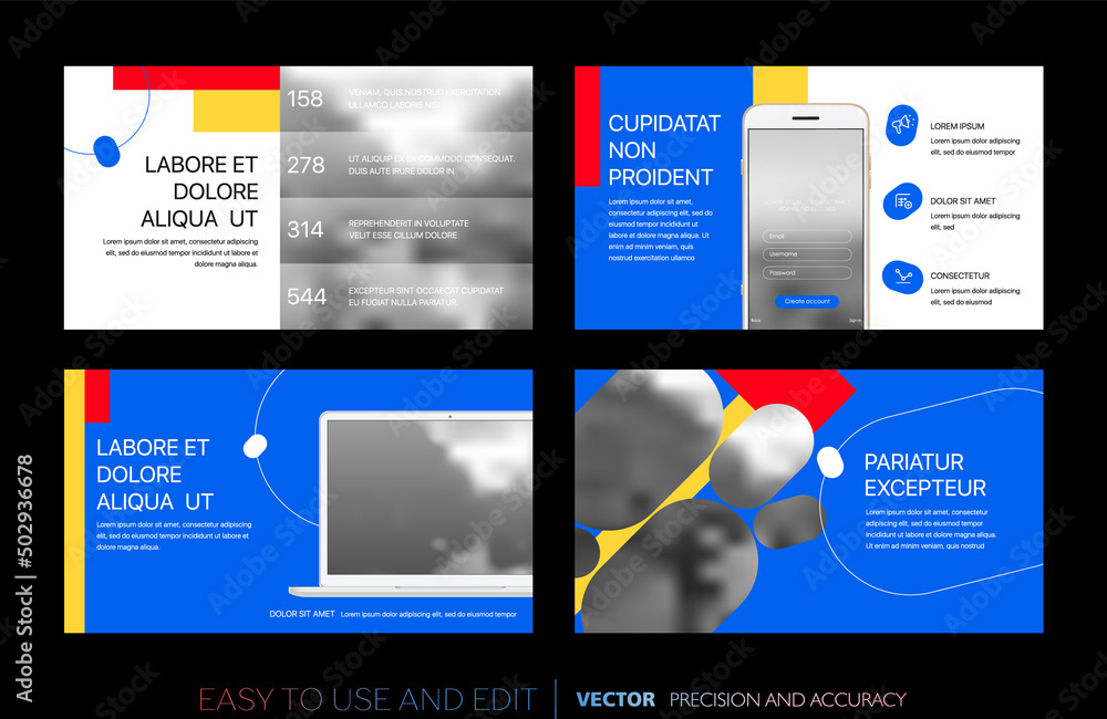 Elements for infographics on a blue background. Presentation templates ...