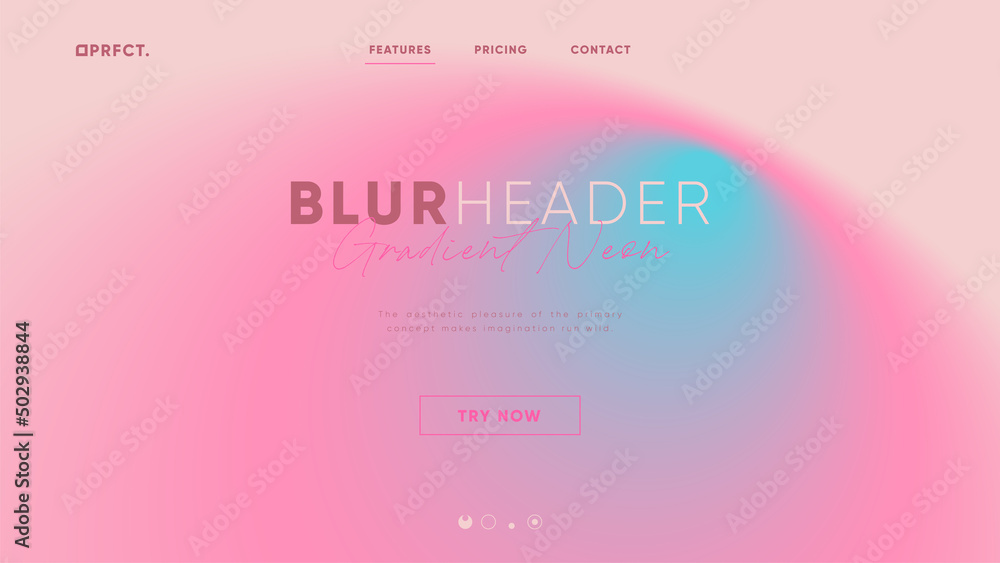 Web page template concept. Gradient glowing aesthetic modern design ...