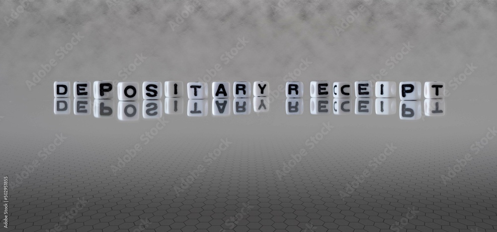 depositary receipt word or concept represented by black and white ...