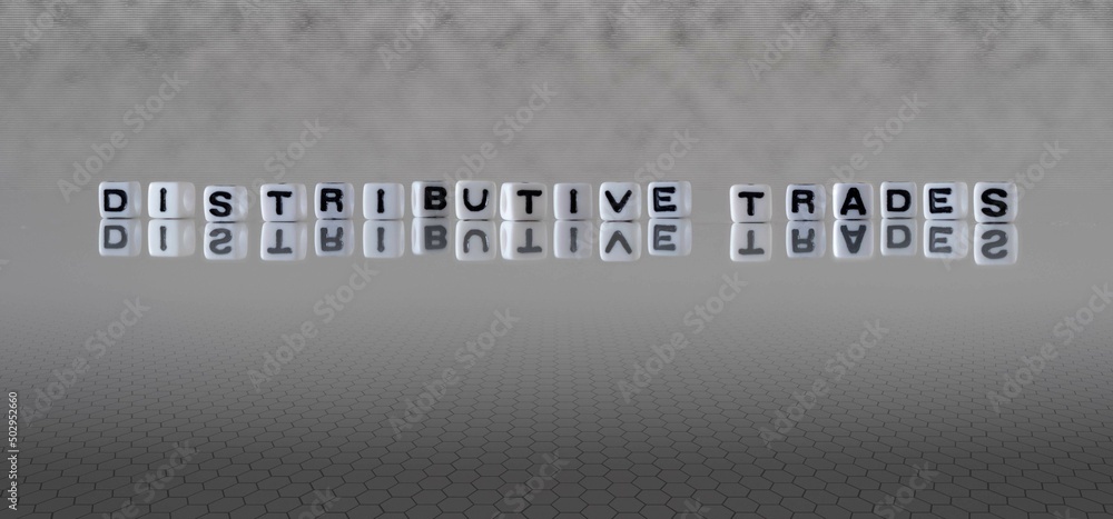 distributive trades word or concept represented by black and white ...