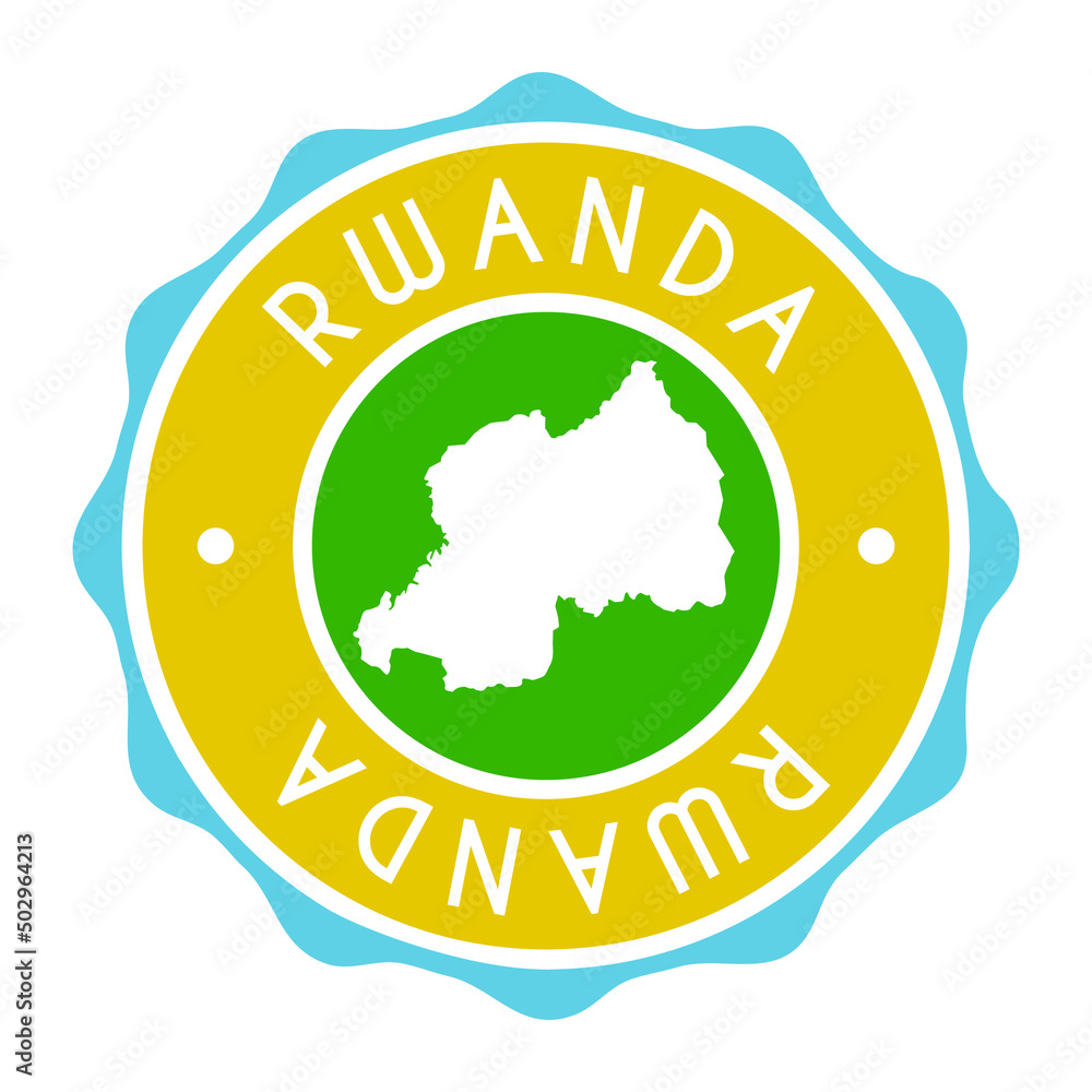 Rwanda Badge Map Vector Seal Vector Sign. National Symbol Country Stamp ...