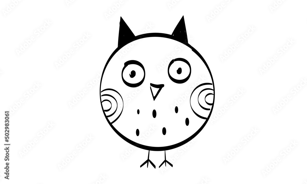 Cute Owl line Art for greeting card and invitation or use as T Shirt ...