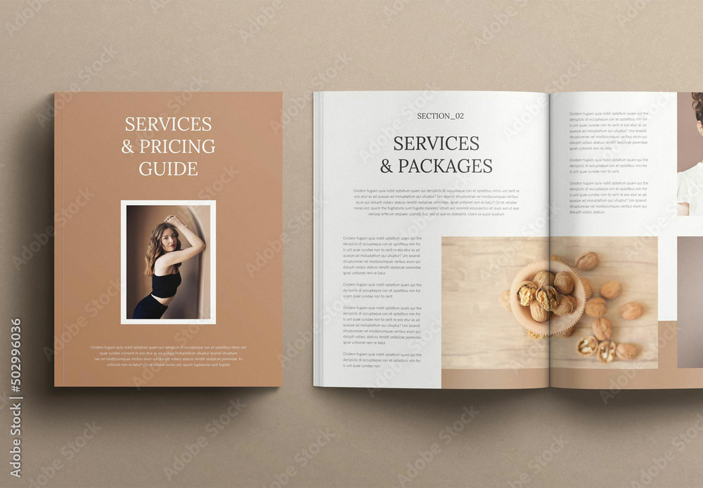 Services & Pricing Guide Layout Stock Template | Adobe Stock