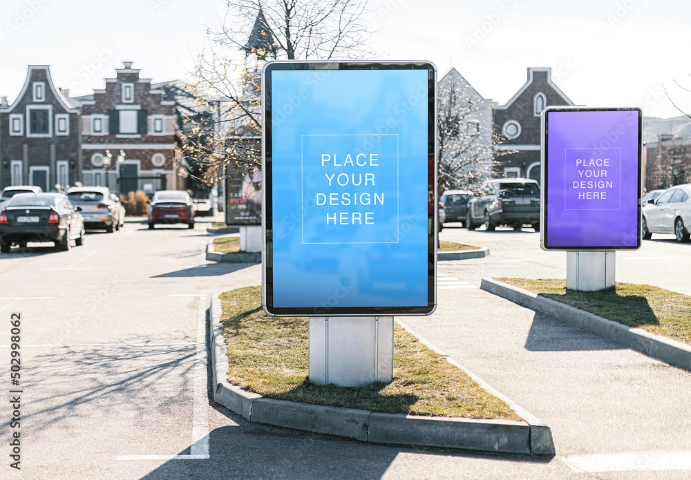 2 Outlet Promotion Billboards Templates Stock Template | Adobe Stock