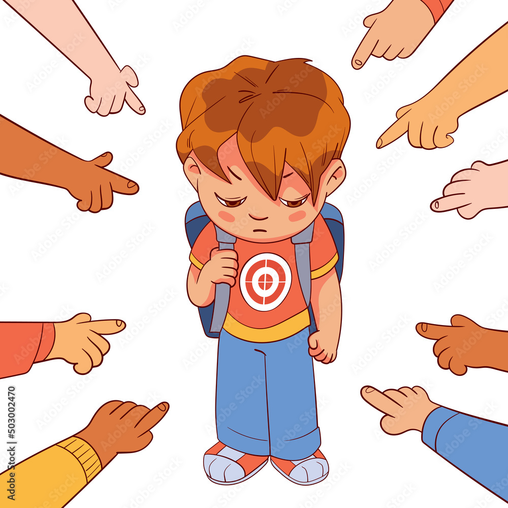 Bullying. Colorful cartoon characters. Funny vector illustration ...