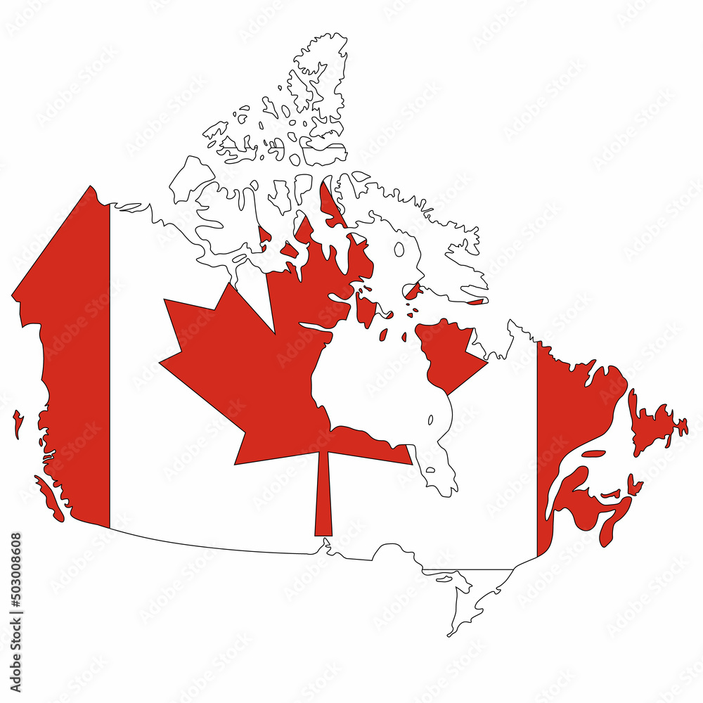 flag map of Canada vector illustration isolated on white background ...