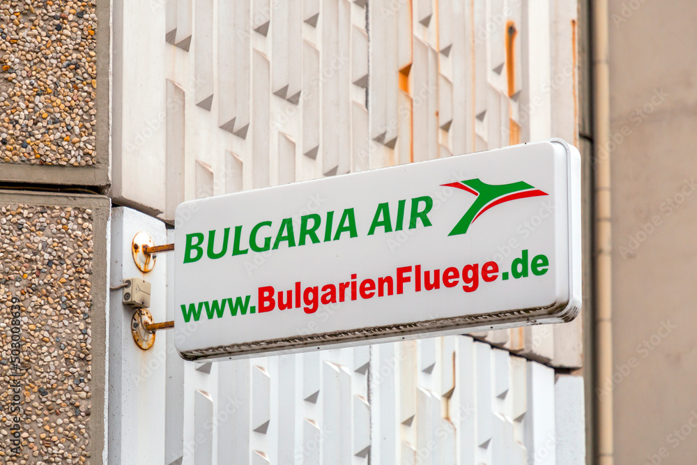 Logo signage of Bulgaria Air in Berlin Stock Photo | Adobe Stock
