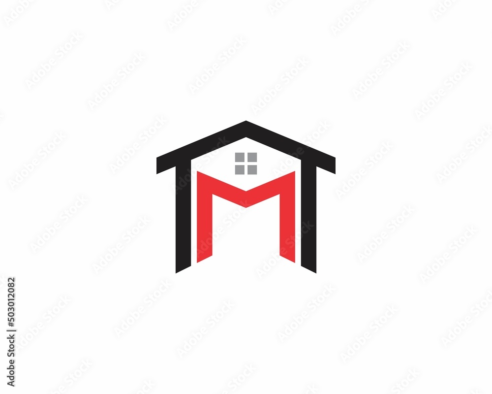 Letter M With Real Estate Logo Vector 001 Stock Vector | Adobe Stock