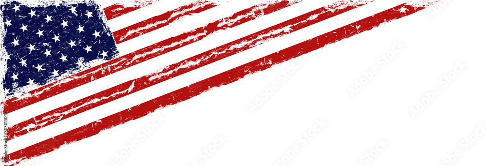 Flag of the United States of America at an angle. Space for text. Stock ...