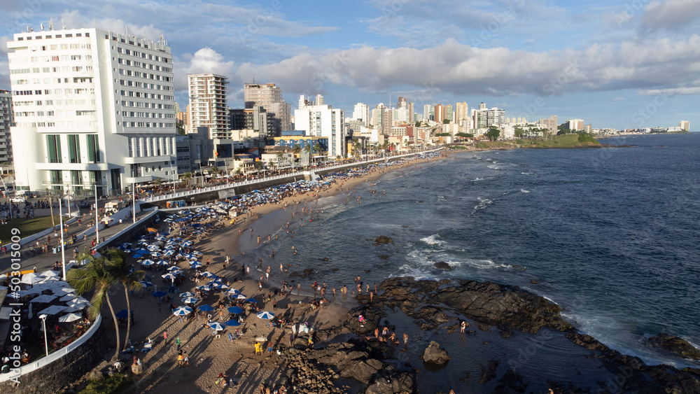 Salvador Bahia Cidade Turismo Nordeste Brasil Paisagem Mar Urbano Drone ...