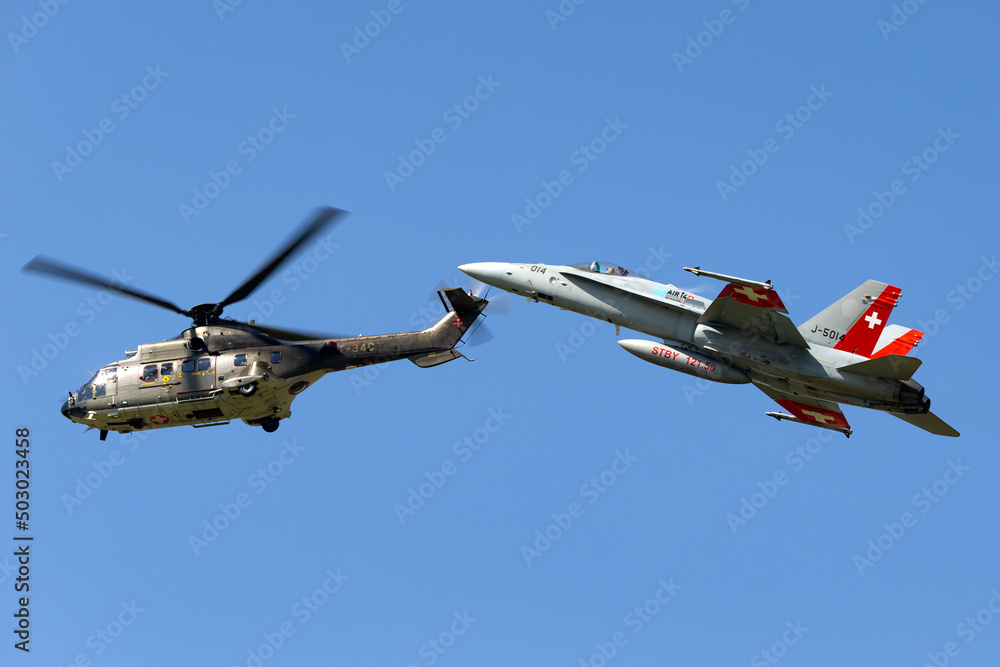 Payerne, Switzerland - September 6, 2014: Swiss Air Force Aerospatiale ...