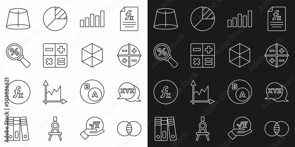 Set line Mathematics sets A and B, XYZ Coordinate system, Graph ...