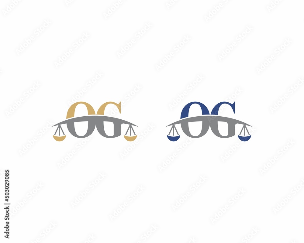 Letters OG Logo With Scale of Justice Logo Icon 001 Stock Vector ...