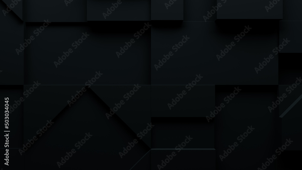 Black 3D Blocks form an abstract Futuristic wallpaper. 3D Render ...