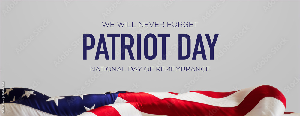 Authentic Banner for Patriot Day with American Flag and White ...