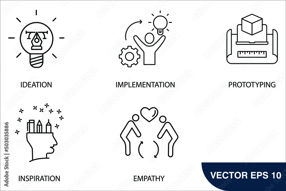 Design thinking icons set . Design thinking pack symbol vector elements ...