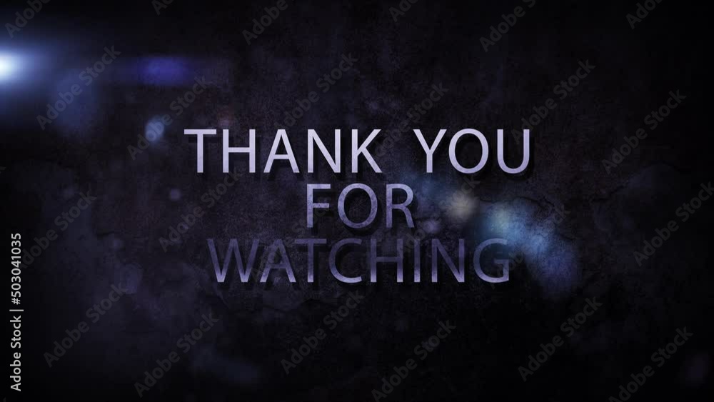 Thanks For Watching cinematic trailer background with optical flares ...