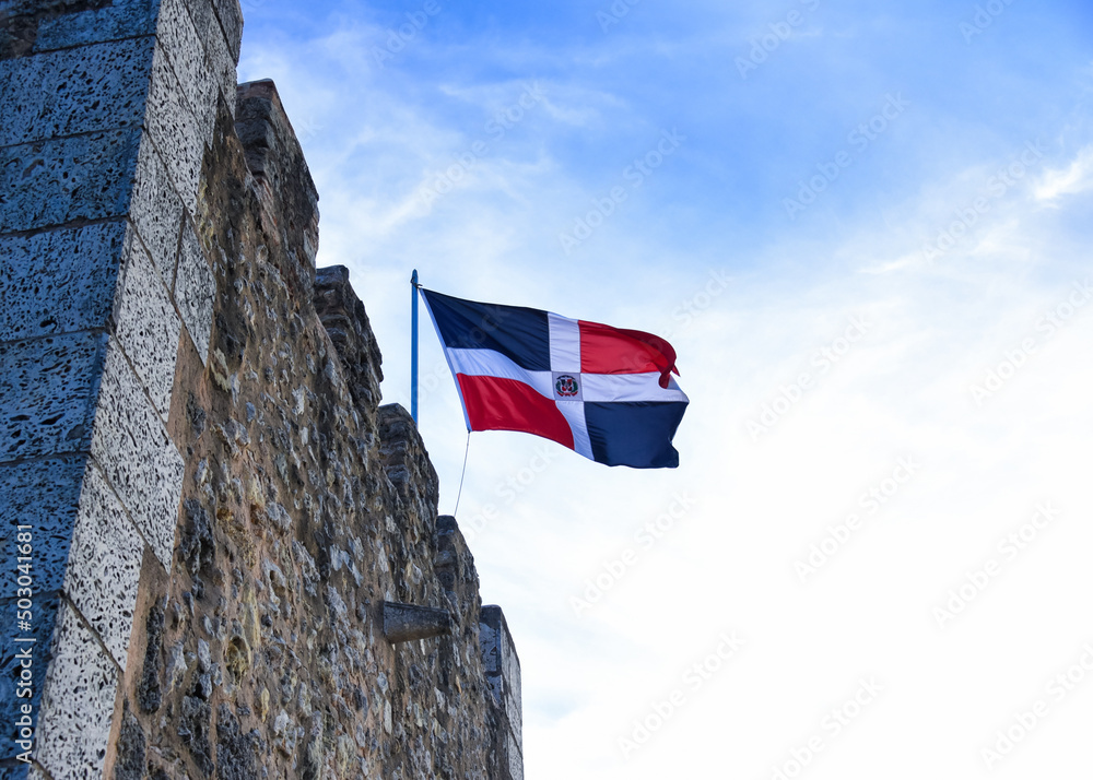 bandera dominicana Stock Photo | Adobe Stock