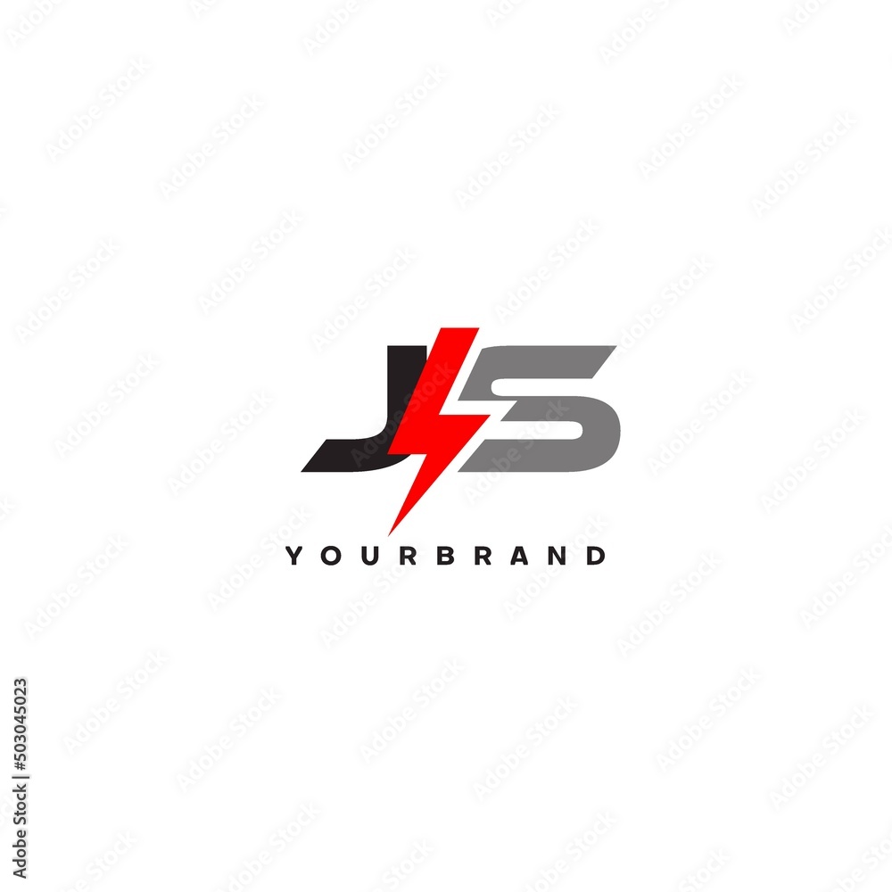 Letter JS logo combined with lightning icon shape Stock Vector | Adobe ...