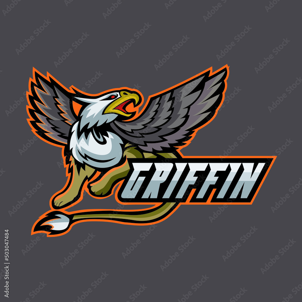 griffin mascot logo for sport and esport logo design Stock Vector ...