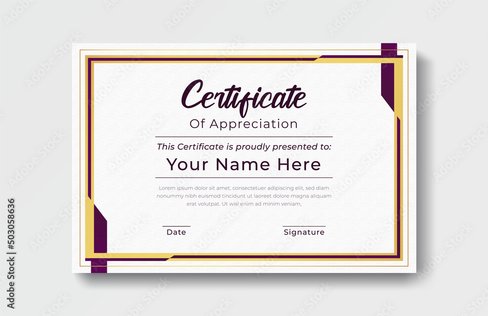 Modern certificate appreciation, certificate achievement template ...