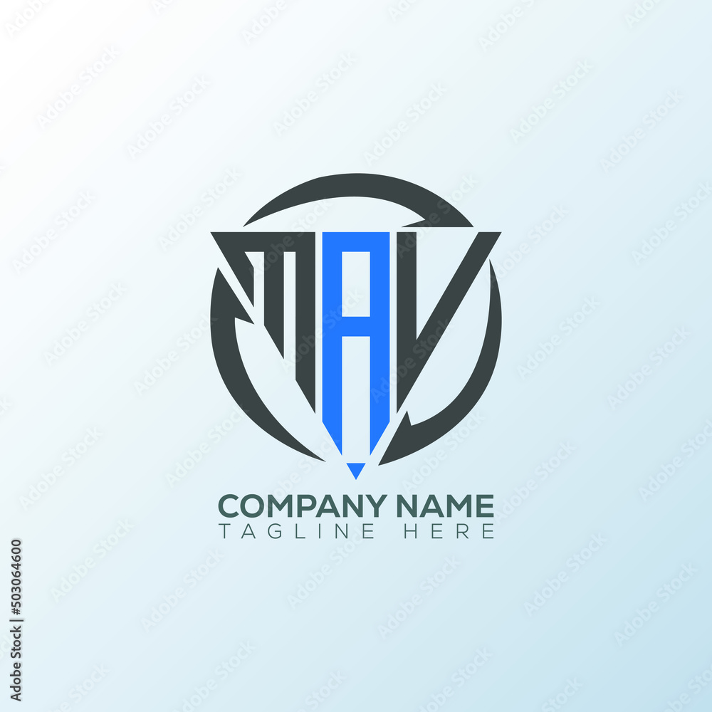 MAV letter logo design on white background.MAV creative initials letter ...