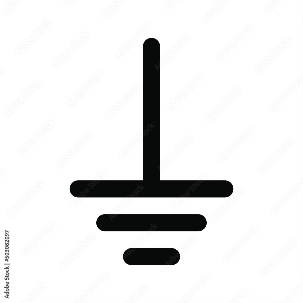Electrical Earth Icon, Earth Symbol sign design, on white background ...