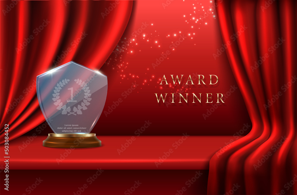 3d realistic vector background. Award nomination winner background with ...