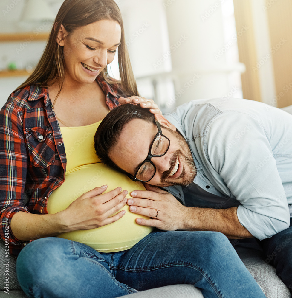 woman pregnant couple man pregnancy family mother love father happy ...