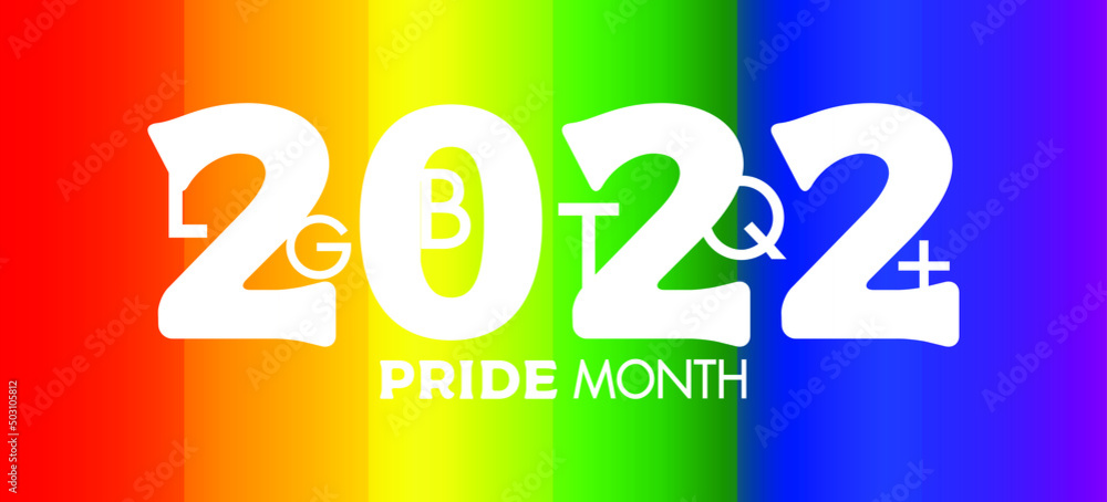 LGBT Pride Month 2022 with rainbow. vector symbol of pride month ...