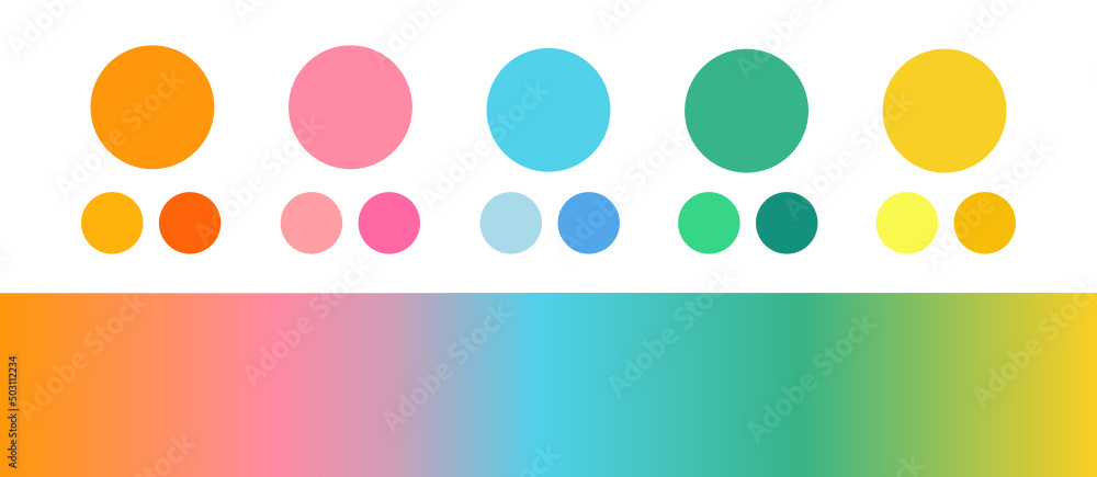 Vibrant Rainbow spring/ summer color palette collection with gradient ...