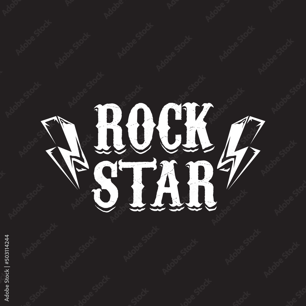 vintage yellow rock star print isolated on grunge grey background ...