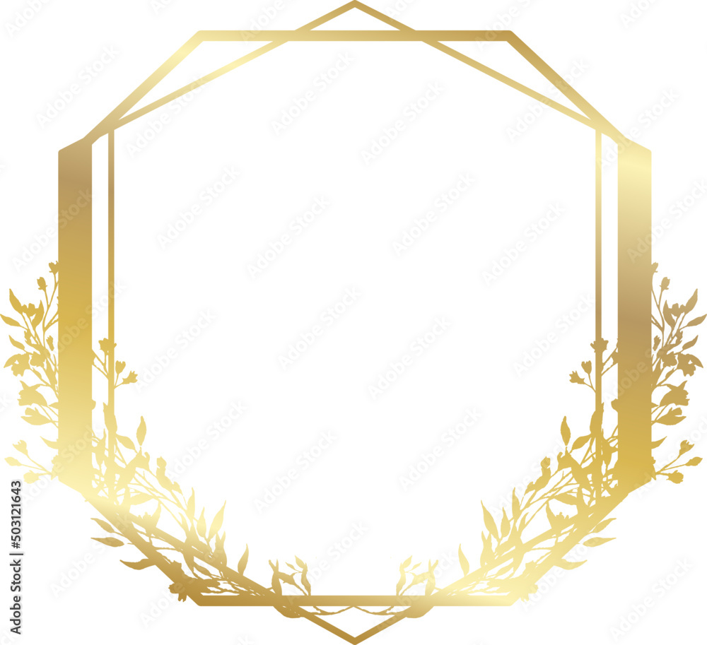 Gold elegant floral frame Stock Vector | Adobe Stock