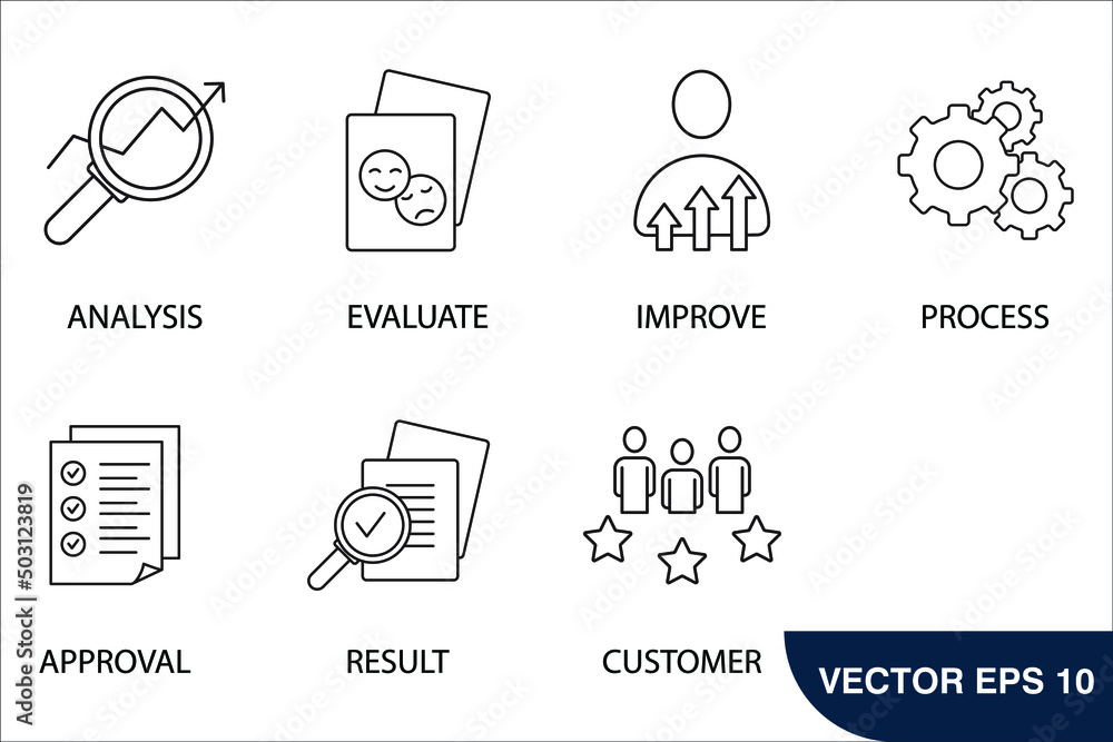 Quality Control Icons Set Quality Control Pack Symbol Vector Elements
