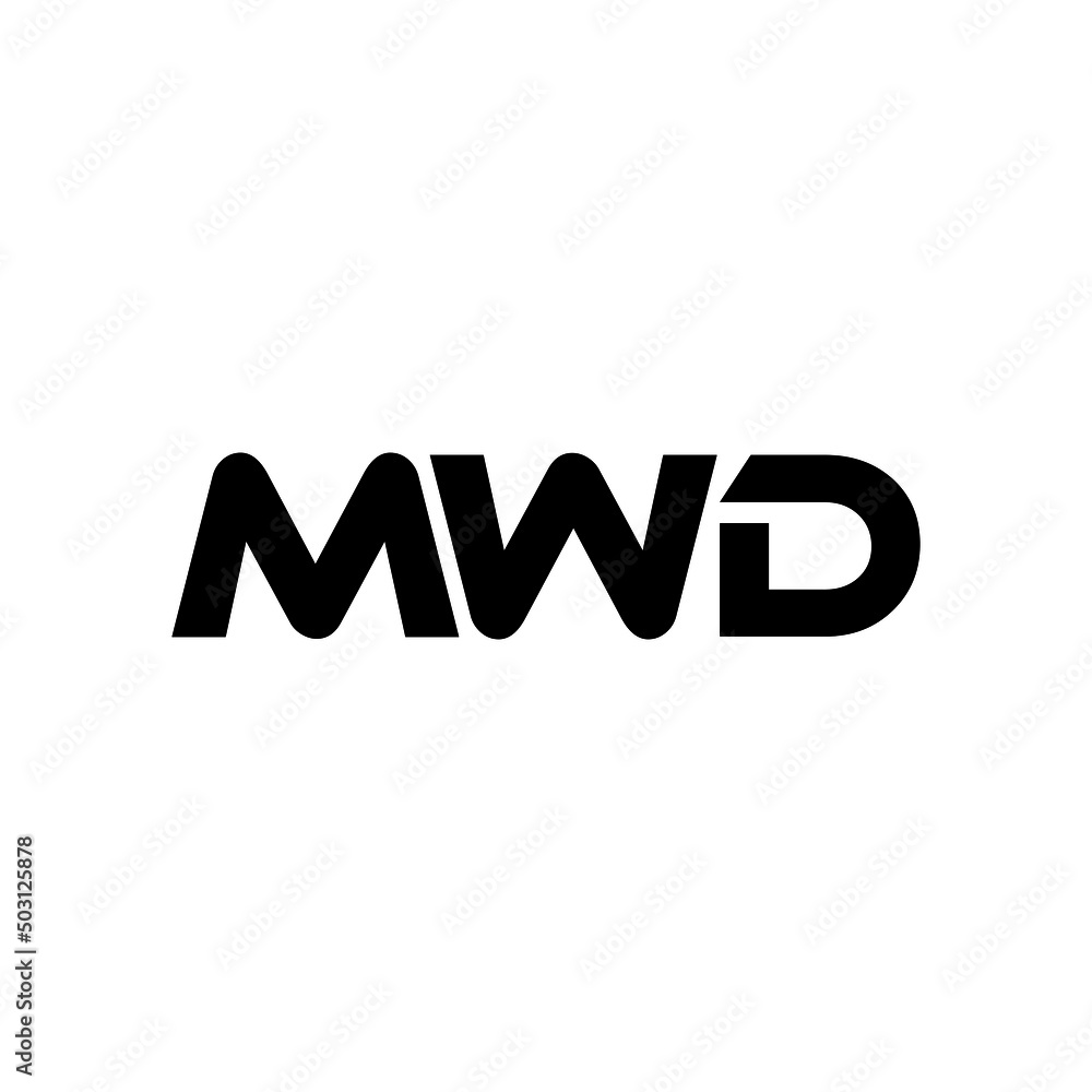 MWD letter logo design with white background in illustrator, vector ...