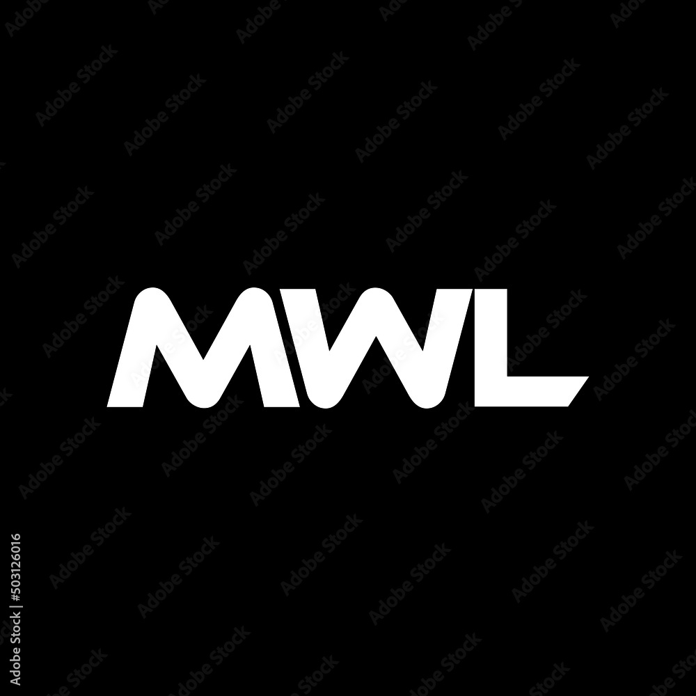 MWL letter logo design with black background in illustrator, vector ...