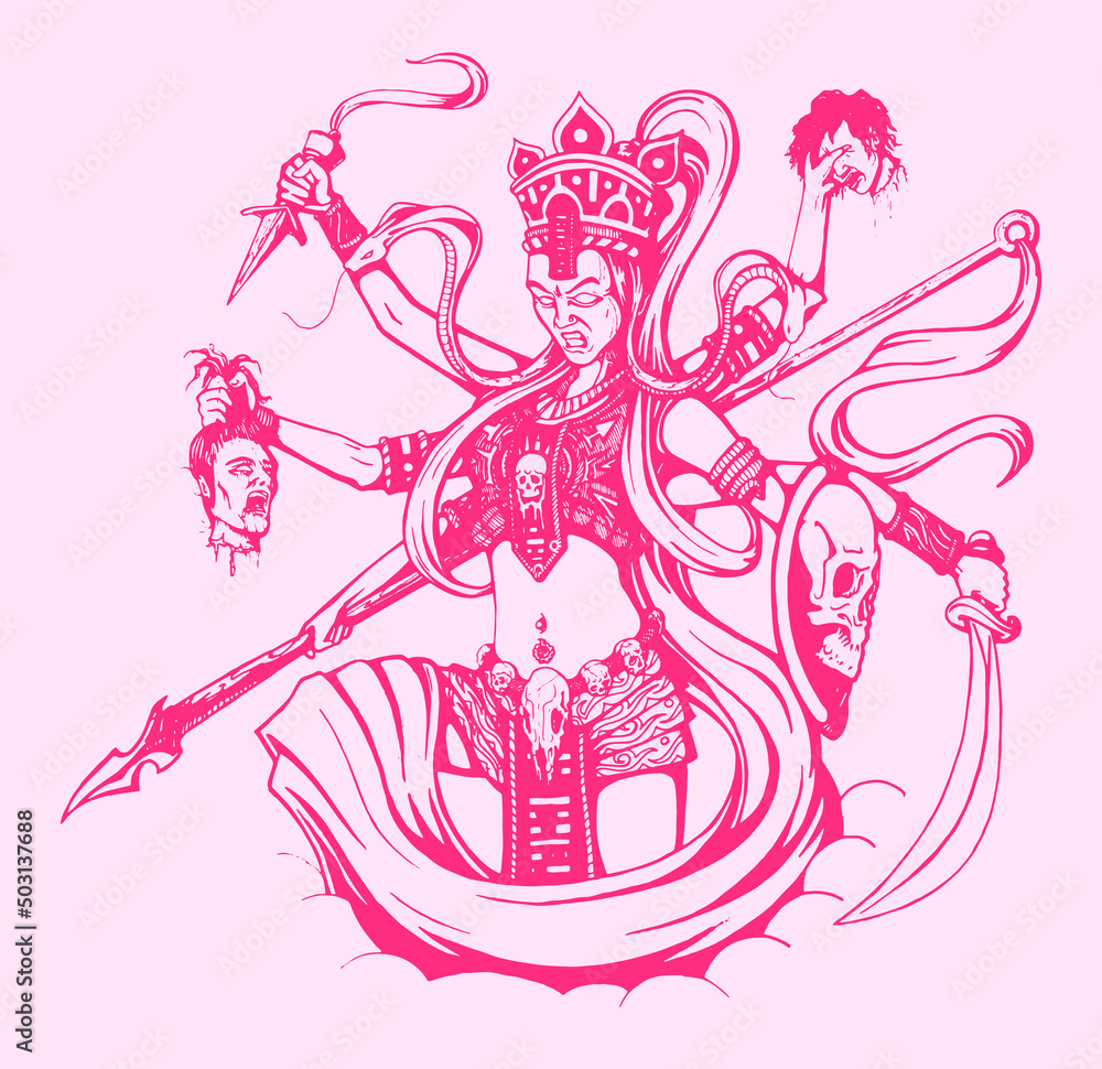 Goddess Kali also known as Dakshina - the Master of death in Hinduism ...